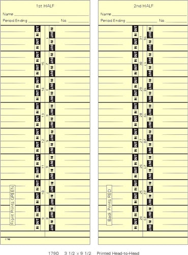 179050: Monthly or Semi-Monthly Time Cards, Box of 1000 – Allied Time USA